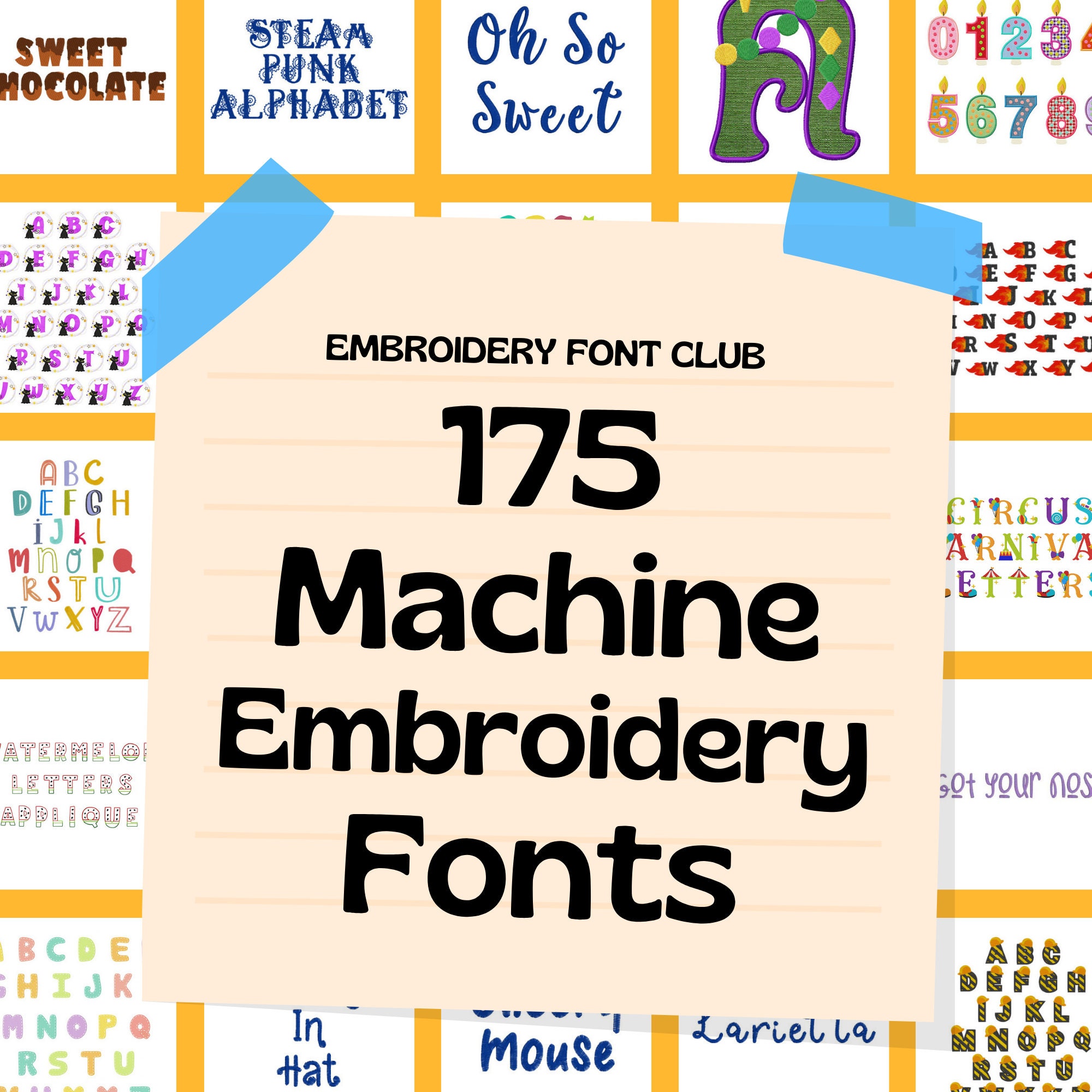 175 Machine Embroidery Fonts in BX Brother PES Files & All Other ...