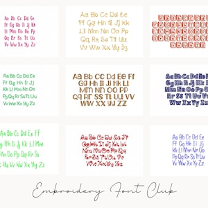 Embroidery Fonts 50 Included Brother PES File BX Embrilliance Viking ...