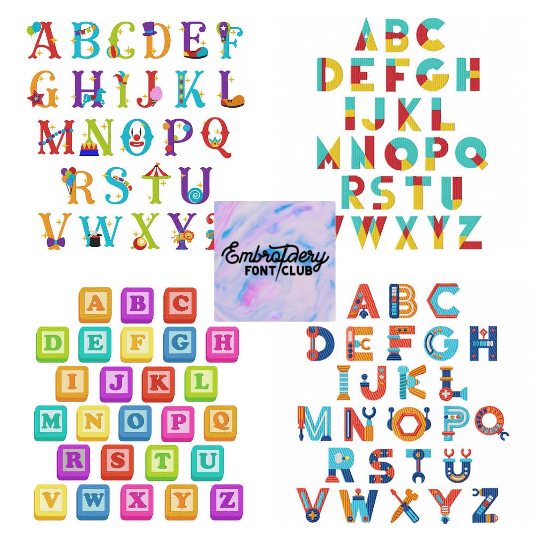 Embroidery Fonts 20 Monograms Pack Brother PES Files BX Embrillance ...