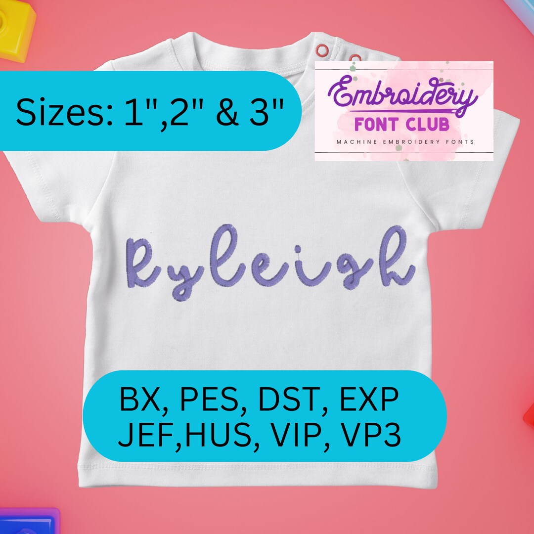 Ryleigh Machine Embroidery Font for Brother, PES, Embrillance Software ...