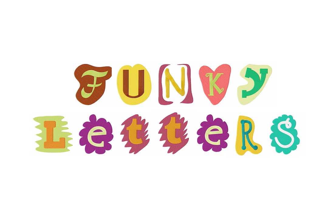 Funky Letters Machine Embroidery Font for Brother, PES, BX ...