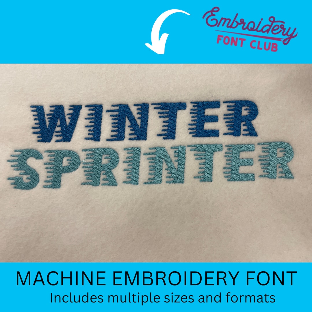 Winter Sprinter Machine Embroidery Font for Brother, PES, BX ...