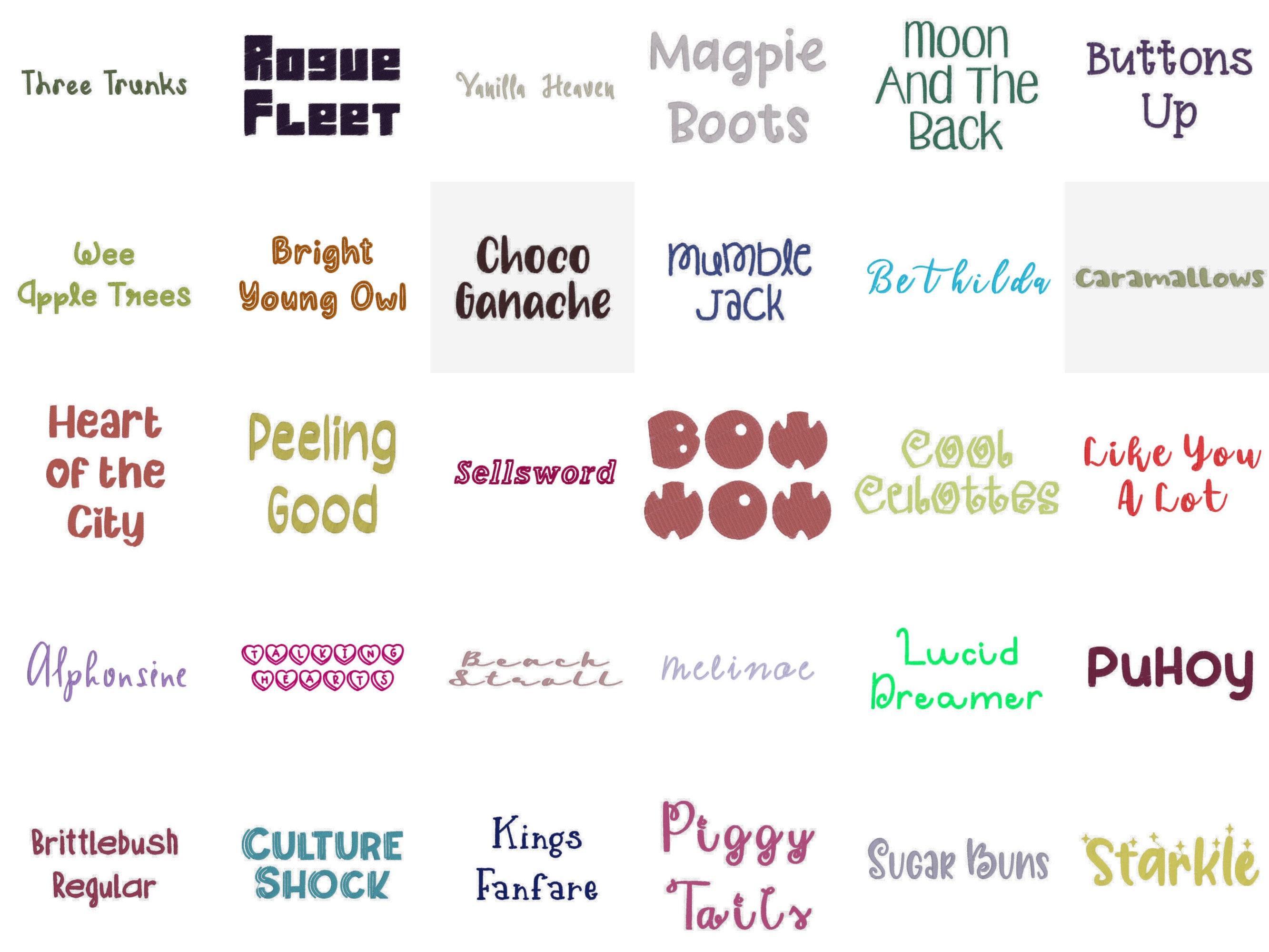 Machine Embroidery Fonts Entire Shop Brother PES Files BX Viking and ...
