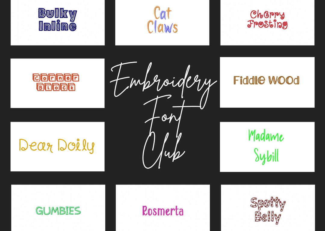 Embroidery Fonts 10 Pack Brother PES Files BX Embrillance Viking ...
