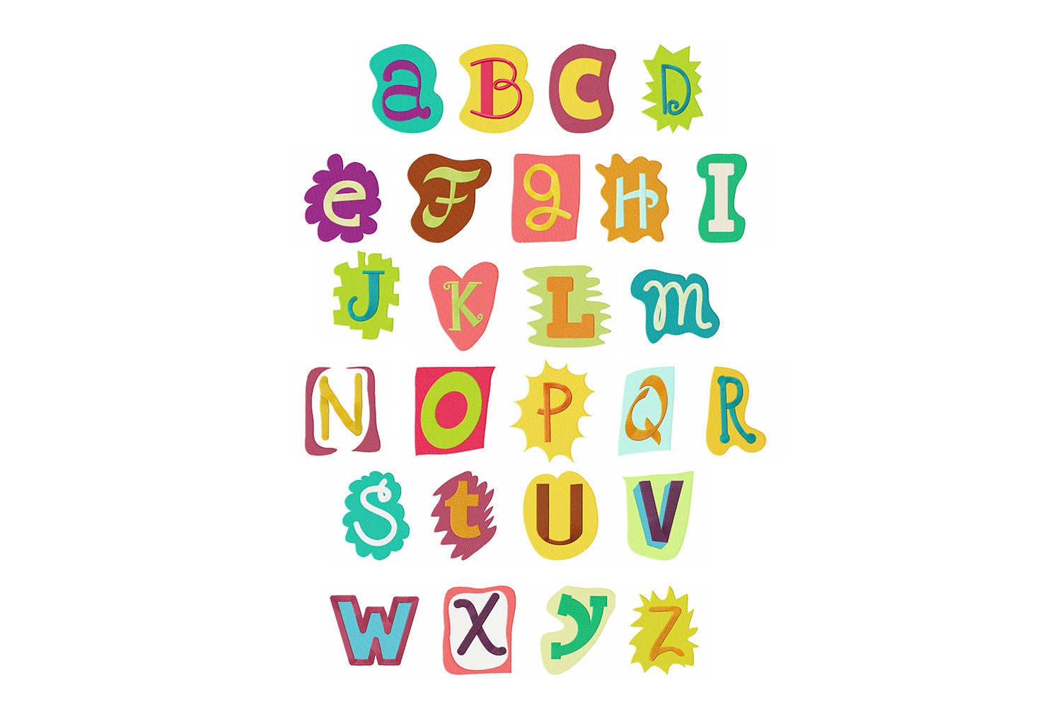 Funky Letters Machine Embroidery Font for Brother, PES, BX ...