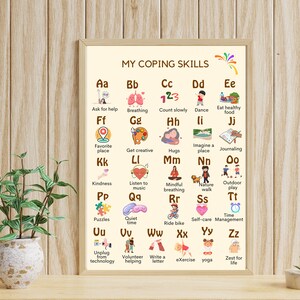 Coping Skills Alphabet, Printable Coping Skills Poster for Kids, Calm ...