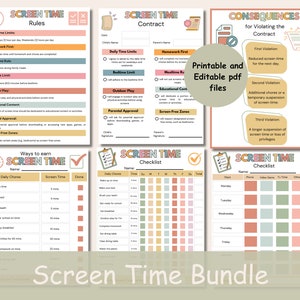 Screen Time Checklist for Kids, Screen Time Tokens, Screen Time ...