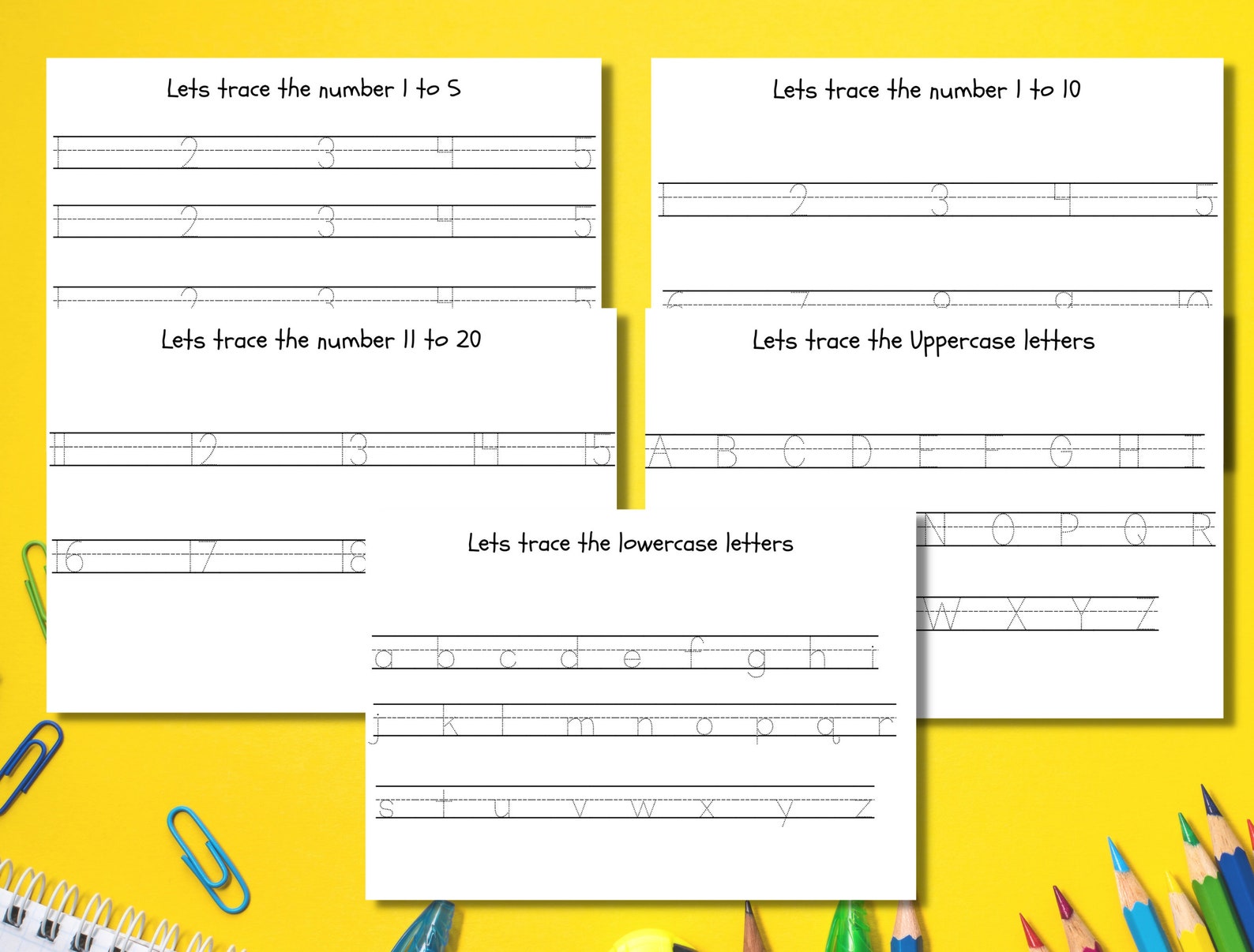 Number & Letter Tracing Sheet for Kids Handwriting Practice - Etsy