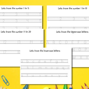 Number & Letter Tracing Sheet for Kids Handwriting Practice - Etsy