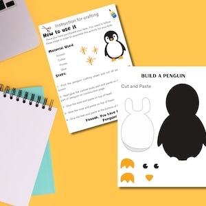 Penguin Cut and Paste Craft, Preschool Learning Resources, Kindergarten ...