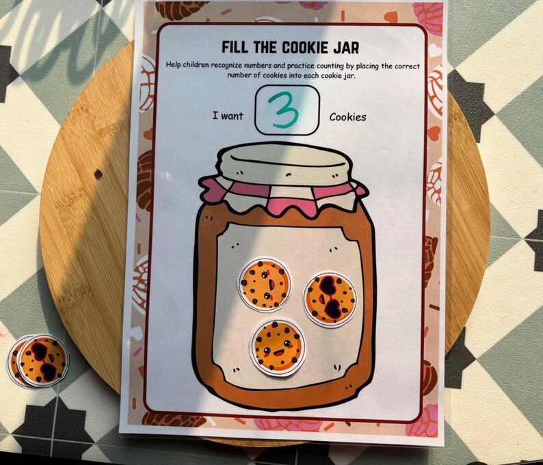 Cookies Number Matching Game Printable | Preschool Counting Activity ...