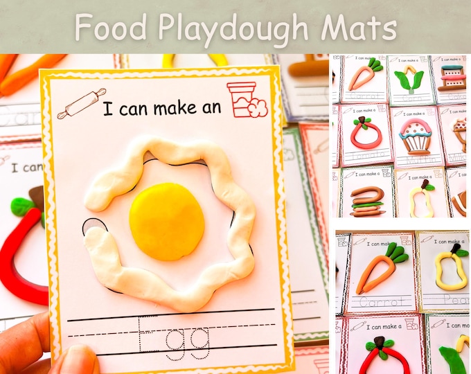 Dinosaur Play Doh Mats Visual Cards Printable Play Dough Party ...