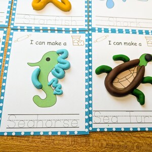 Ocean Animals Playdough Mats Printable, Montessori Learning Material ...