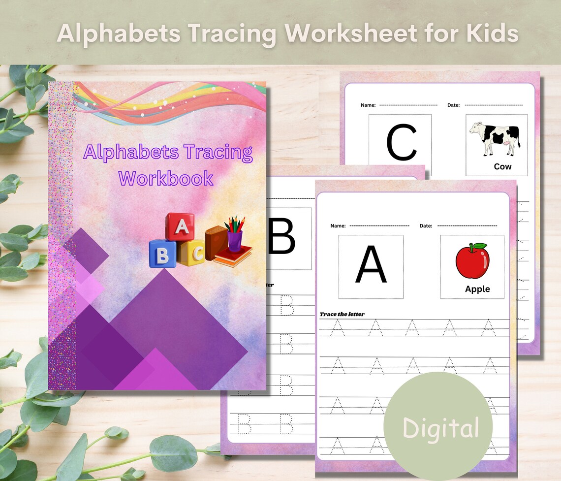 Preschool English Tracing Workbook for Kids , Alphabets Tracing, Abc ...