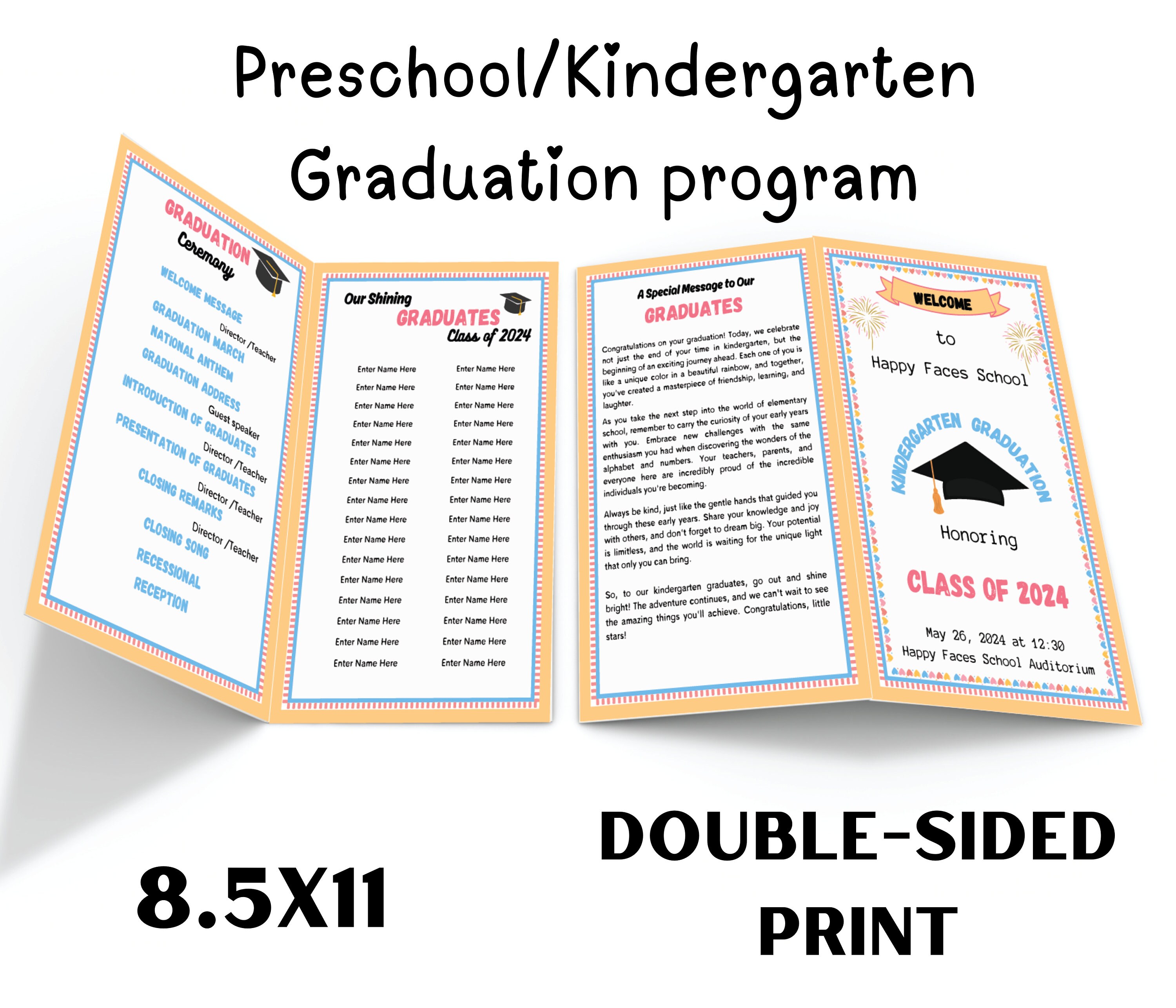 Editable Graduation Bundle, Kindergarten Graduation Invitation ...