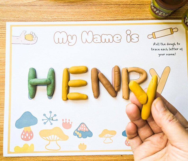 Personalized Name Play Dough Mat, Kindergarten Name Mats, Preschool ...