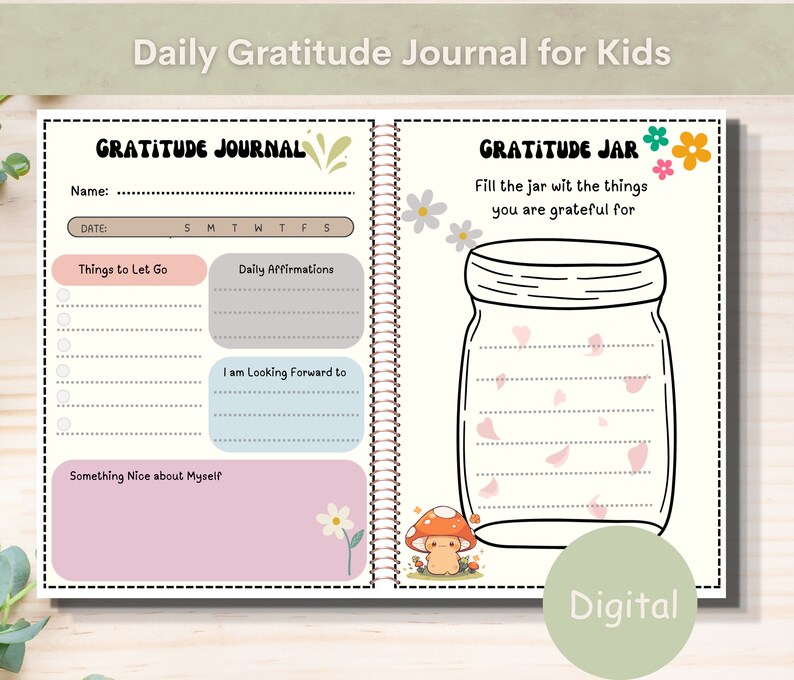 Gratitude Journal for Kids, Kids Daily Journal, Gratitude Jar, Diary ...