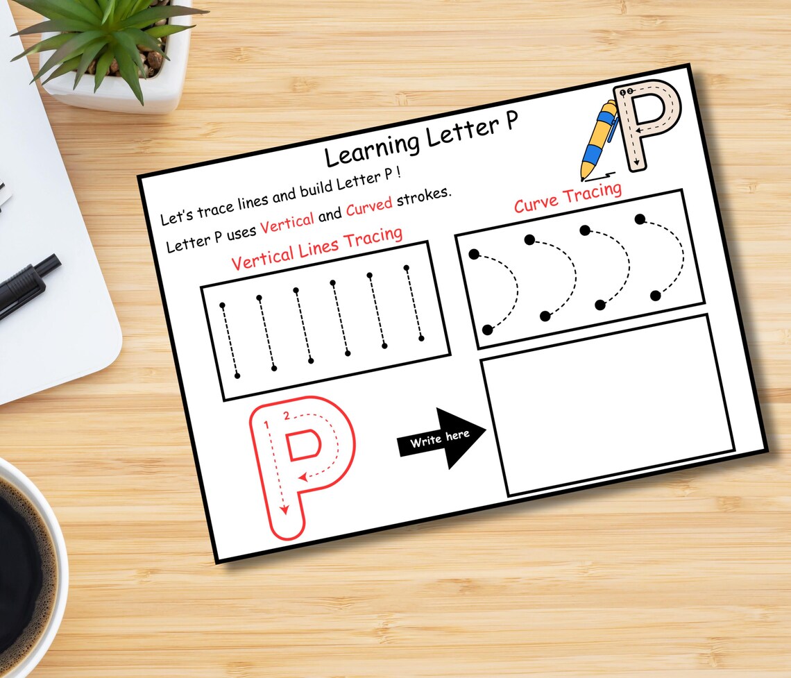 Preschool Letter Tracing Cards: ABC Strokes Guide (digital Download) - Etsy