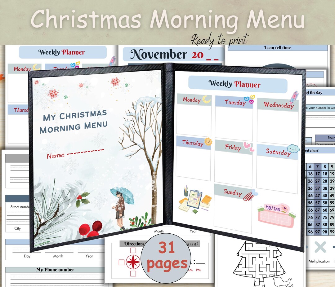 Morning Menu Christmas, Morning Menu Homeschool Prek , Morning Menu ...