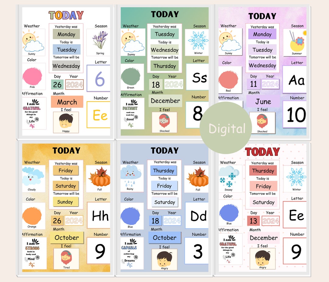 Morning Board Printable, Preschool Circle Time Board, Weather Chart ...