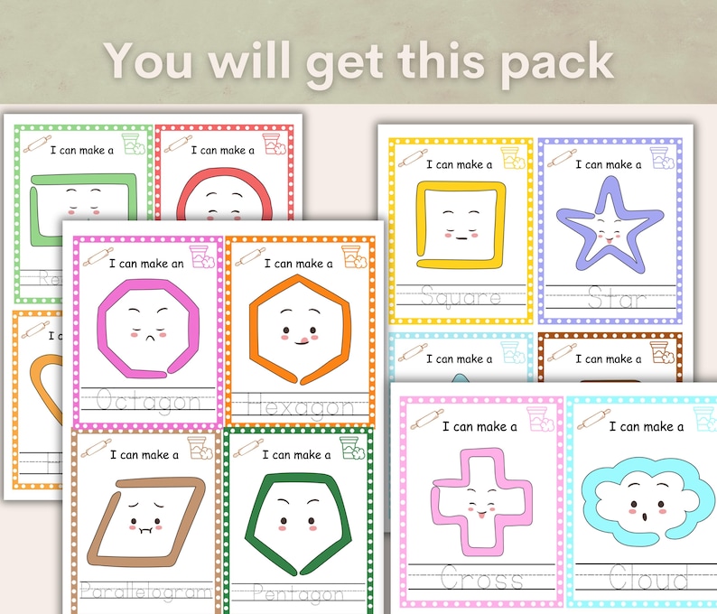 Play Dough Mats Printable, Shapes Play Dough Mats, Homeschool ...