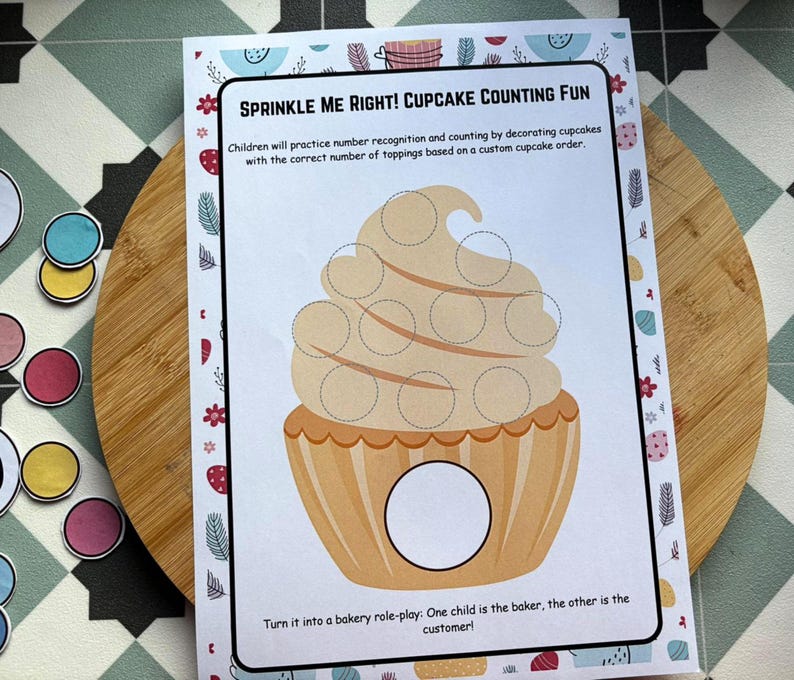 Cupcake Number Matching Game Printable | Preschool Counting Activity ...