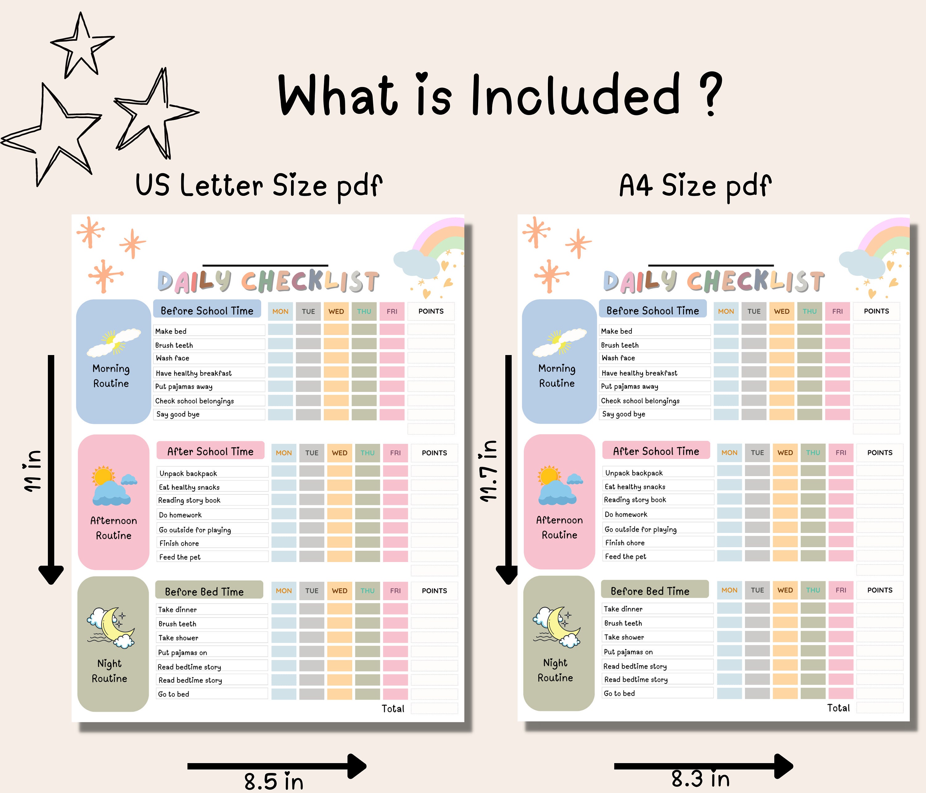 Daily Routine Checklist for Kids Kids Morning Routine Checklist, Daily ...