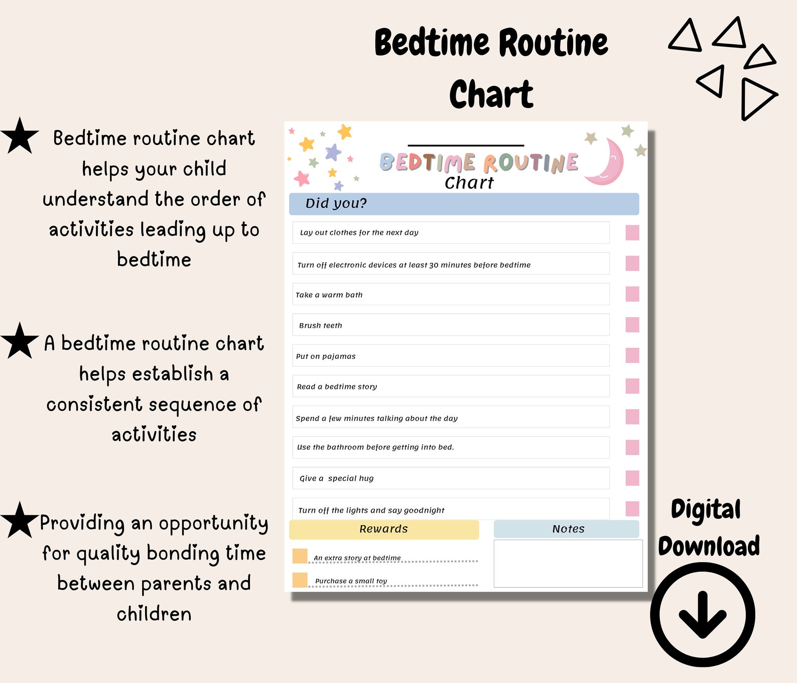 Bedtime Routine Checklist, Editable Bedtime Routine Chart, Nighttime ...