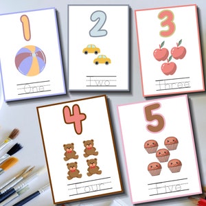 Number Flash Cards, Preschool Counting Flash Cards, Number Cards 1-10 ...