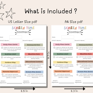 Screen Time Contract for Kids, Printable Screen Time Rules, Editable ...