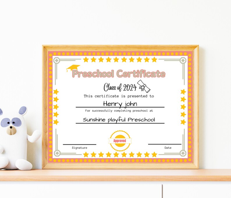 Editable Preschool Graduation Certificate, Printable Preschool ...
