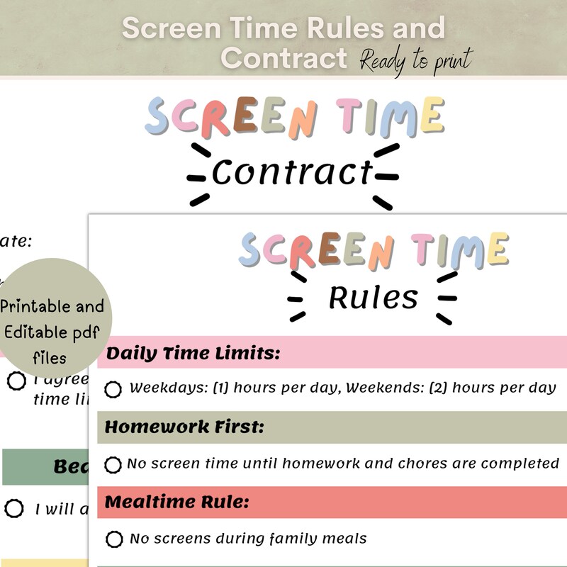 Family Technology Contract - Etsy