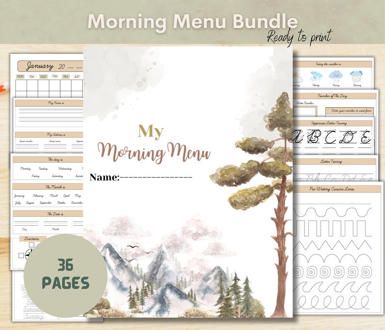 My Morning Menu Cursive, Morning Menu Daily Worksheet, Morning Menu ...