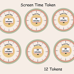 Screen Time Checklist for Kids, Screen Time Tokens, Screen Time ...