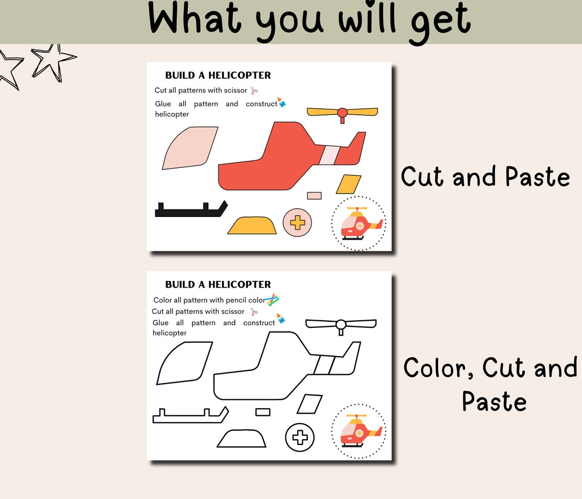 Cut and Glue, Preschool Cutting Practice, Scissor Skills Exercises ...