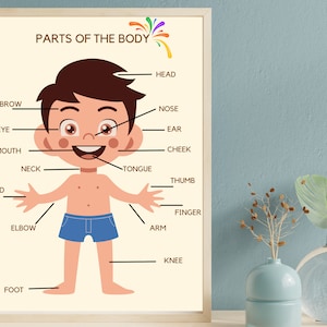 Body Parts Poster, Educational Posters for Toddlers, Printable Wallart ...