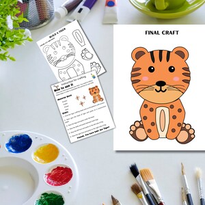 Tiger Cut Paste Activity, Preschool Cutting Practice, Kindergarten ...