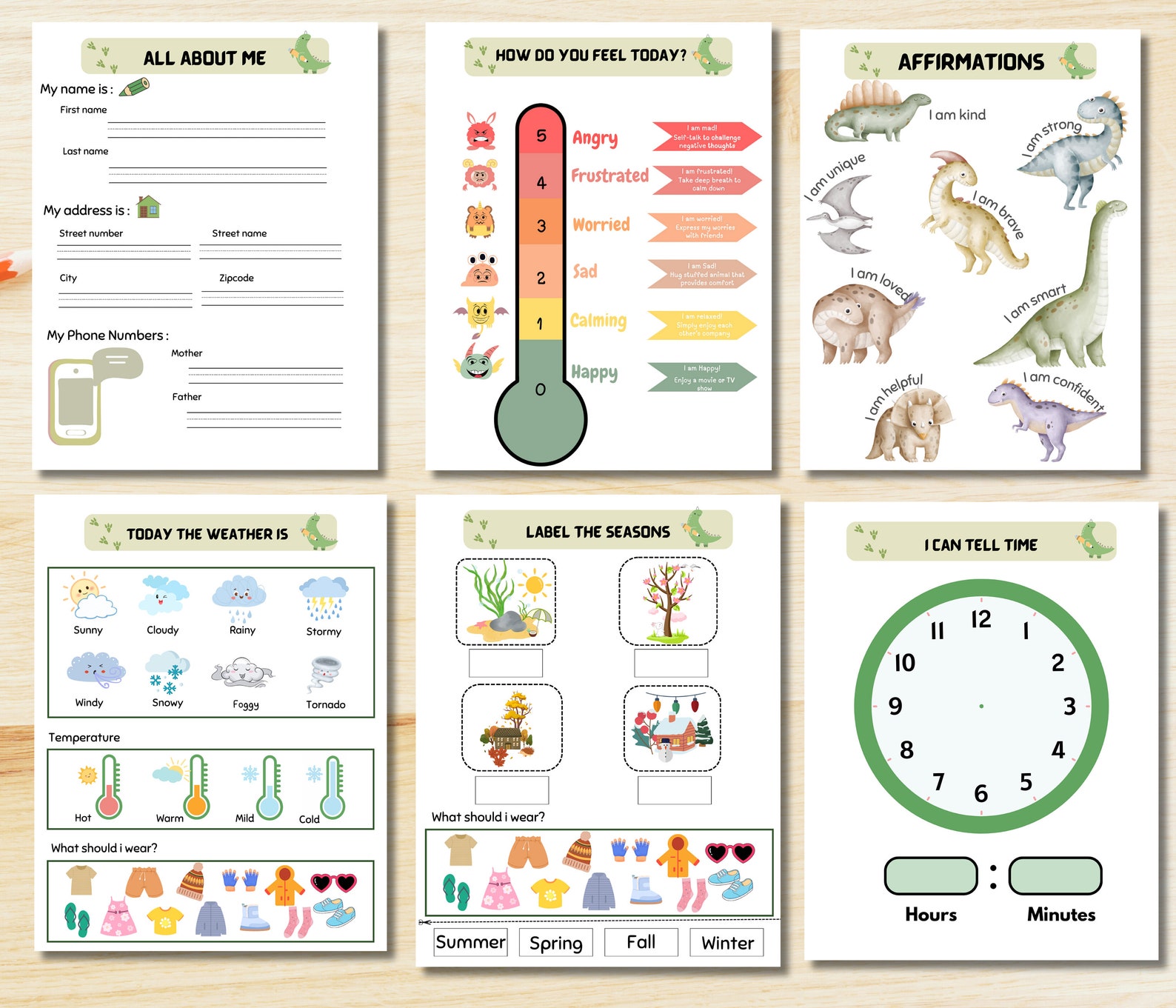 Dinosaur Morning Menu Homeschool, Toddler Morning Basket Printable ...