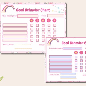 Behavior Chart for Kids, Editable Behavior Chart for Kids, Printable ...