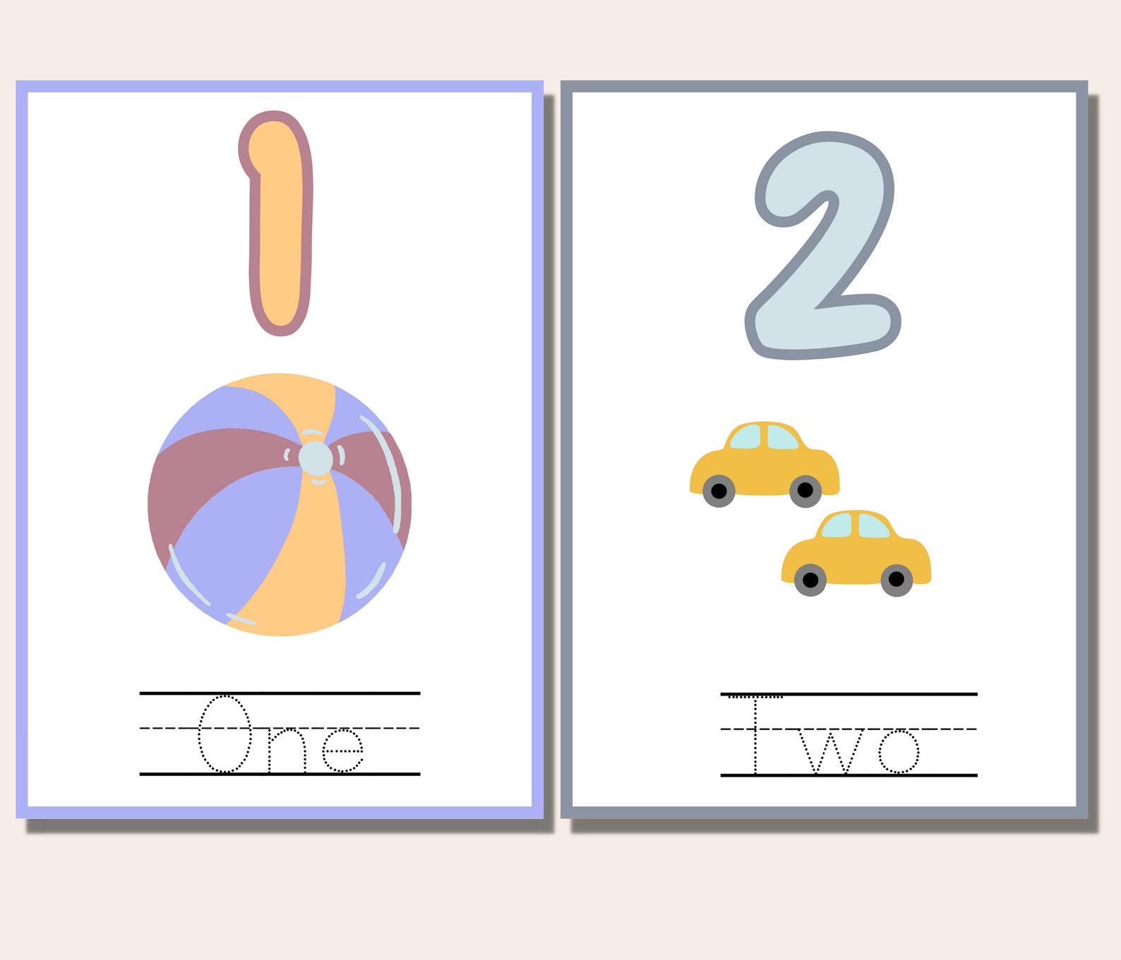 Number Flash Cards, Preschool Counting Flash Cards, Number Cards 1-10 ...