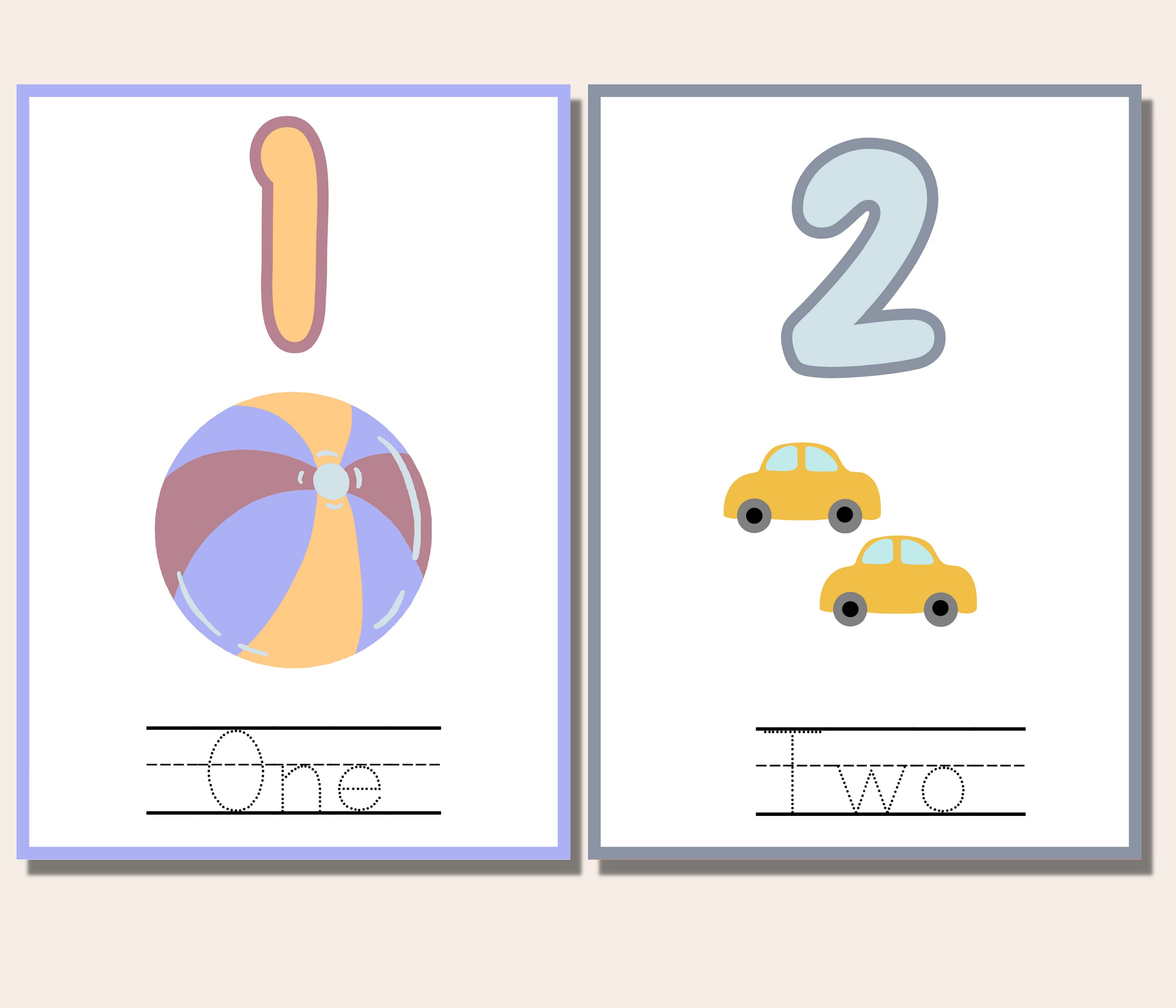 Number Flash Cards, Preschool Counting Flash Cards, Number Cards 1-10 ...