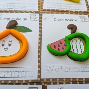 Fruits Play Dough Mats Printable, Preschool Kindergarten Pre-k Learning ...