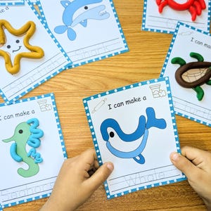 Ocean Animals Playdough Mats Printable, Montessori Learning Material ...