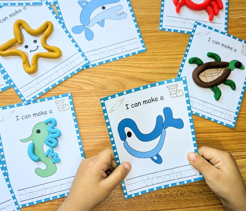 Ocean Animals Playdough Mats Printable, Montessori Learning Material ...
