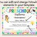 Editable Preschool Graduation Diploma , Graduation Certificate, Last ...
