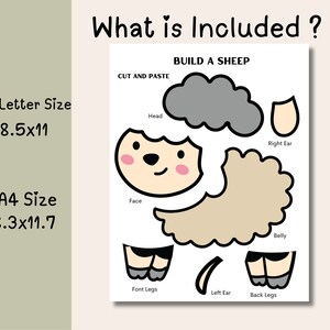 Cut and Paste Sheep Activity, Printable Preschool Cutting Practice ...