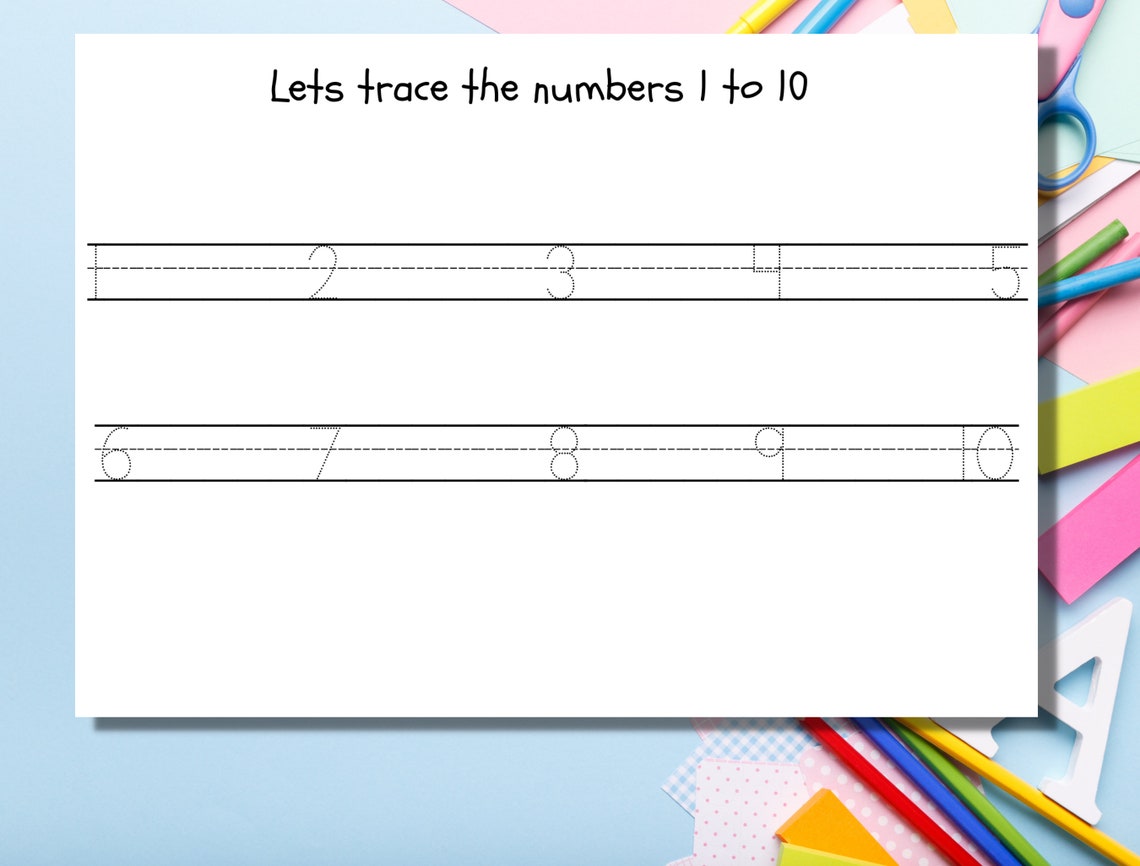 Number & Letter Tracing Sheet for Kids Handwriting Practice - Etsy