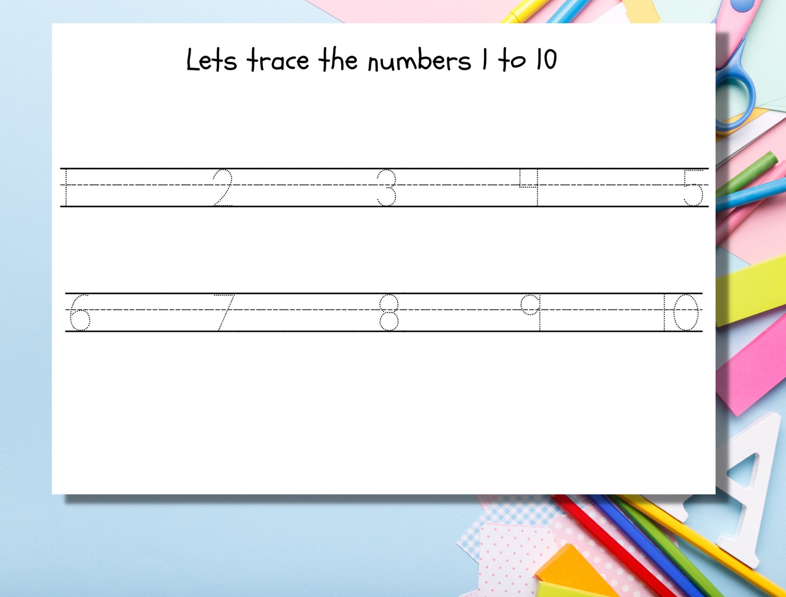 Number & Letter Tracing Sheet for Kids Handwriting Practice - Etsy