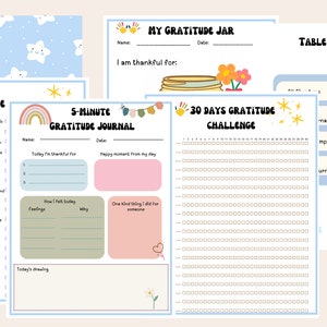 Kids Gratitude Journal Printable, 5-minute Gratitude Journal ...