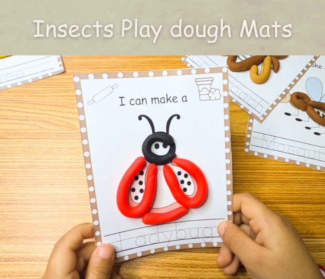 Insects Play Dough Mats Printable, Preschool Kindergarten Pre-k Play ...